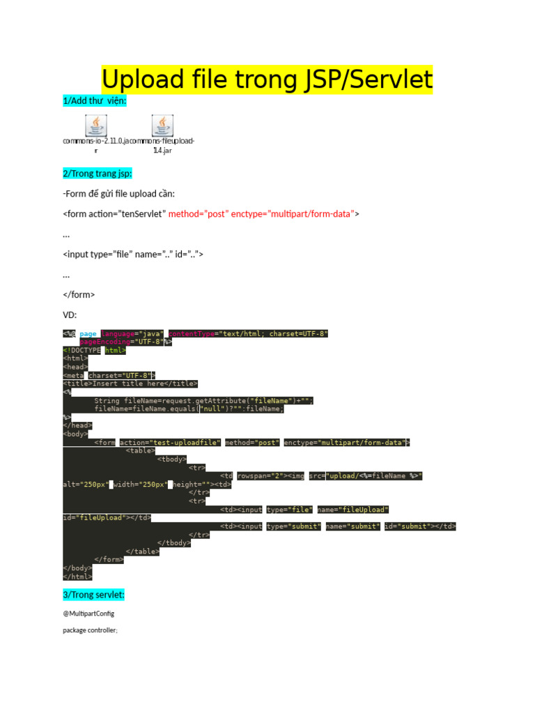 Upload file trong JSP | PDF | Software | Java Enterprise Platform