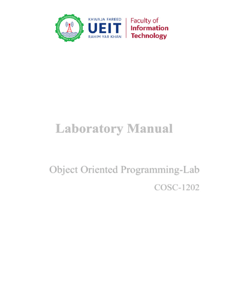 COSC 1202 Object Oriented Programming Lab | PDF | Programming | Constructor (Object Oriented ...