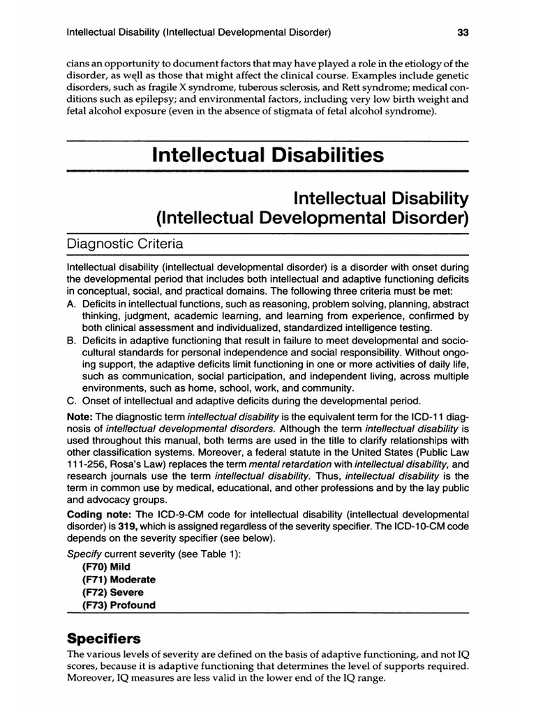 Intellectual Disabilities DSM-5 | PDF | Intellectual Disability ...