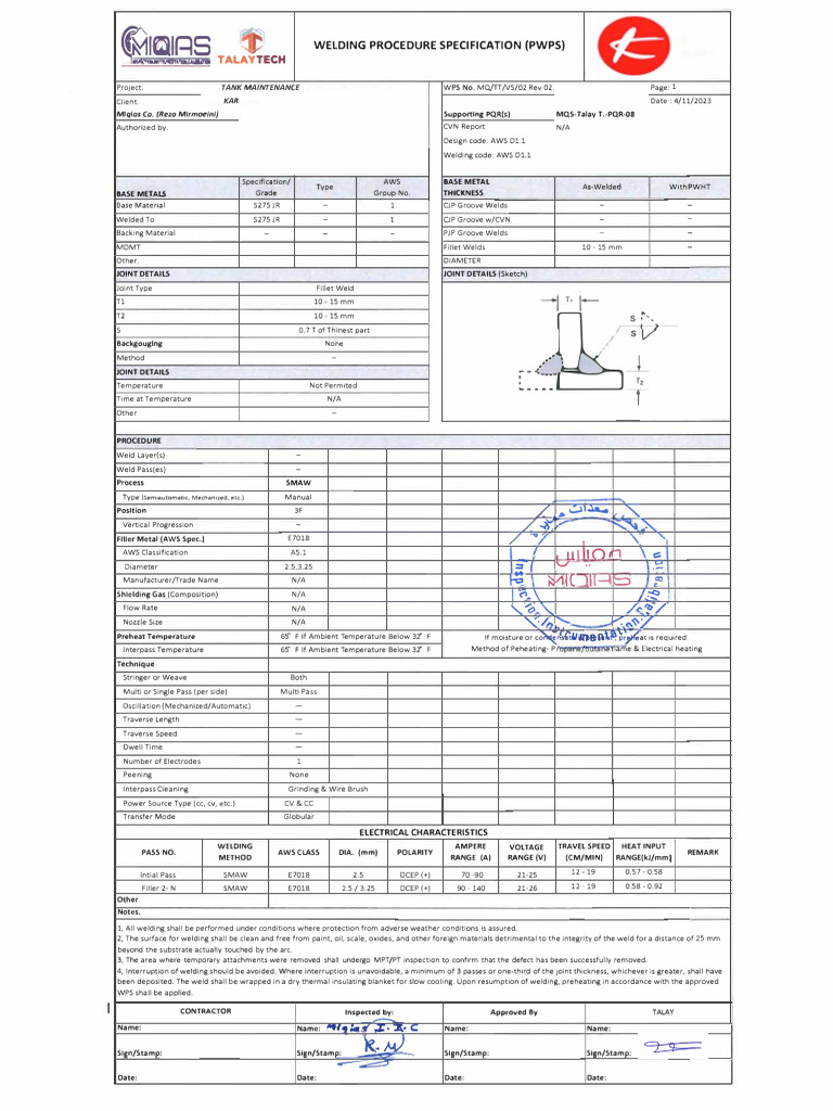 Wps Talaytech - 3f | PDF | Welding | Construction