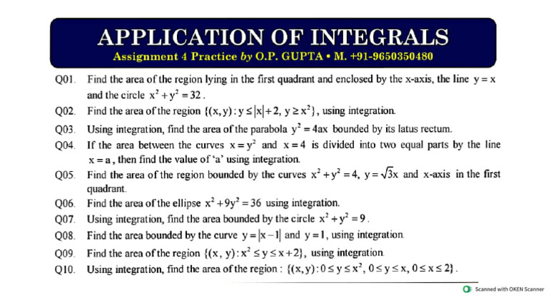 A4P-Application of Integrals-1 | PDF