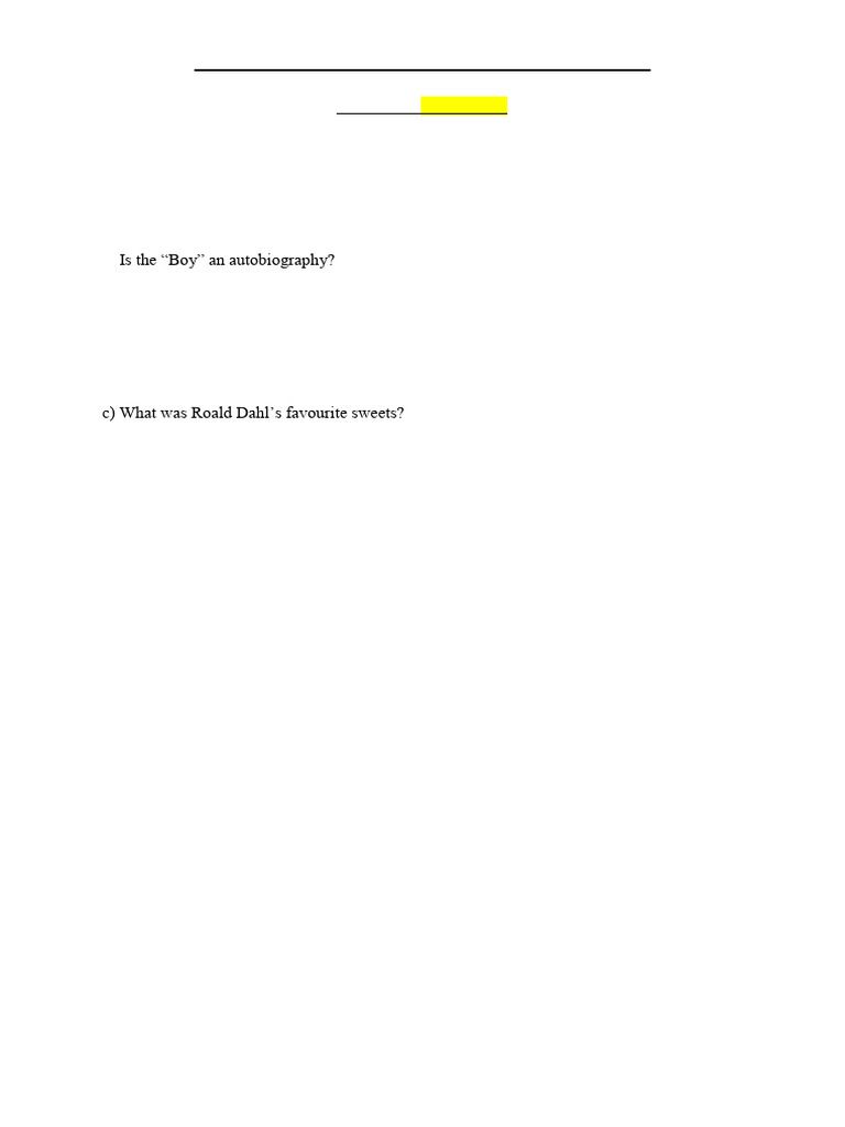 Literature (Roald Dahl) Worksheet - 7 | PDF | Language Arts & Discipline