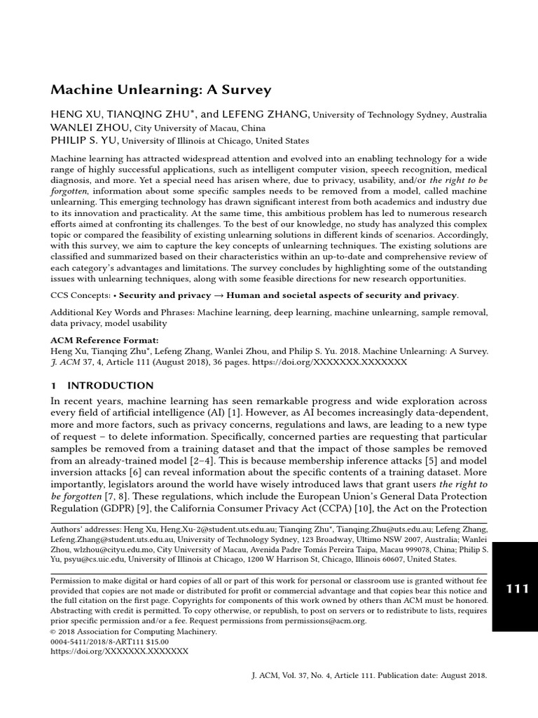 13 Machine Unlearning 36 | PDF | Machine Learning | Sampling (Statistics)