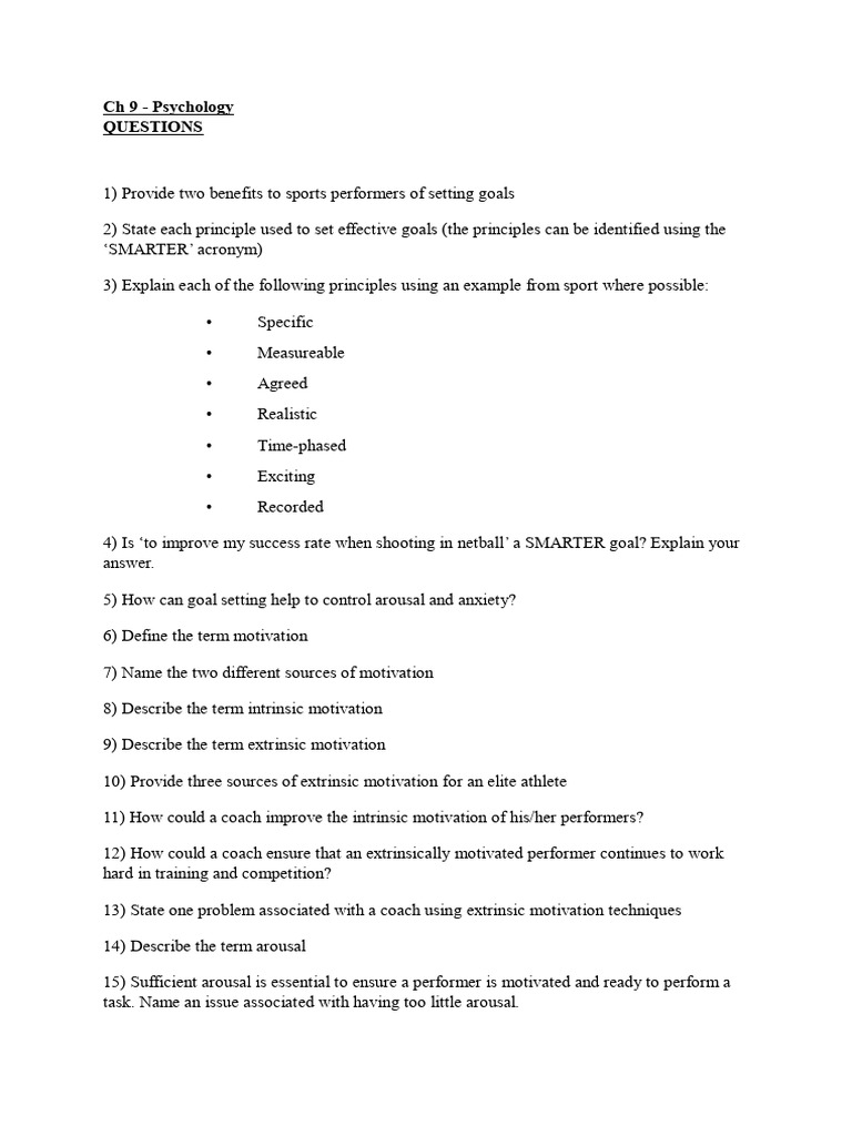 Ch_9_Psychology_PrActice_Questions | PDF | Extraversion And Introversion | Anxiety