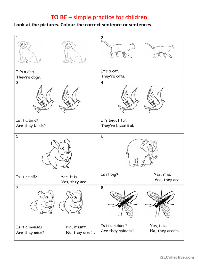 Verb To Be Worksheet For Beginners | PDF | Self-Improvement | Wellness