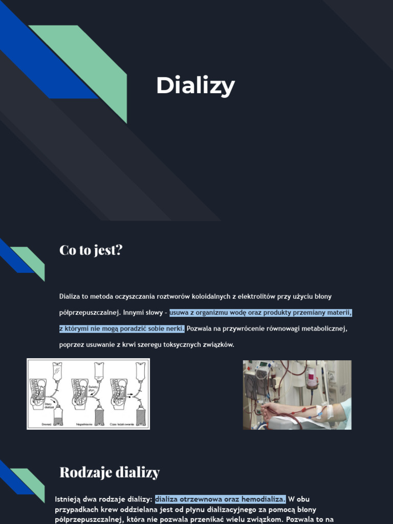 Dializy I Sztuczna Nerka-Prezentacja | PDF