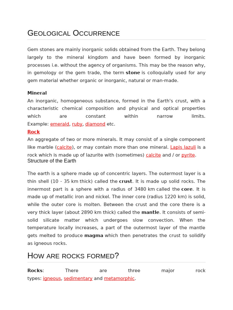 Gemstone Education | PDF | Rock (Geology) | Igneous Rock