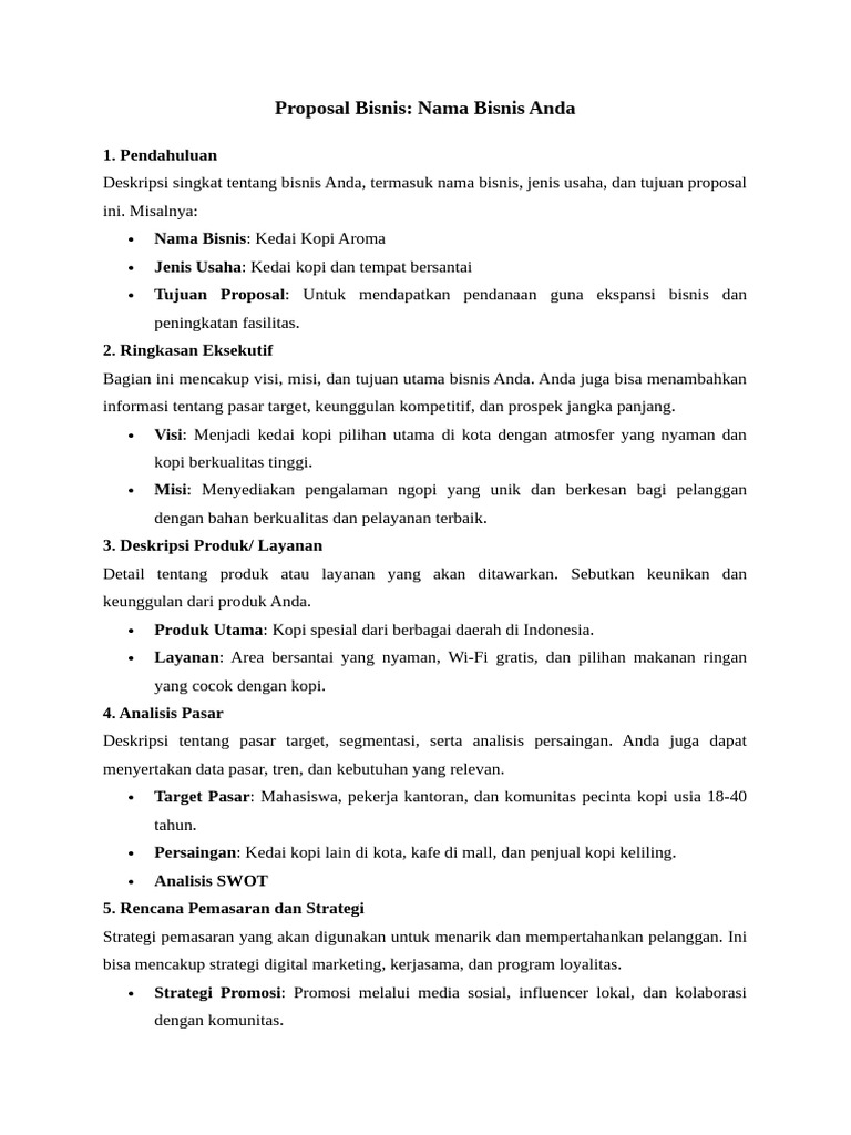 Contoh Proposal Bisnis | PDF