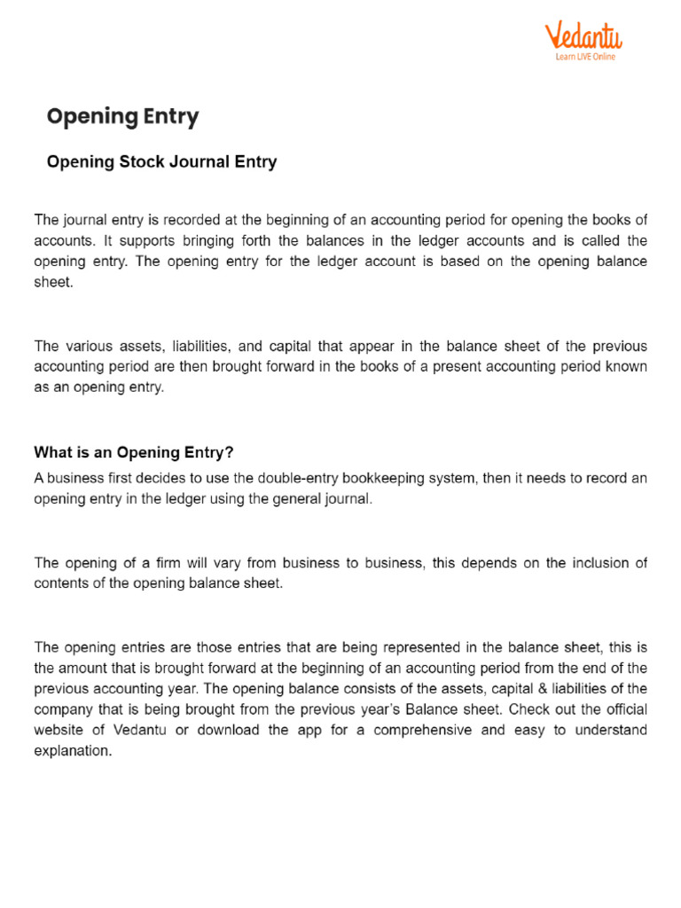 Opening Entry | PDF