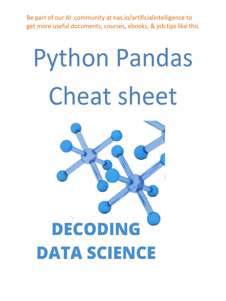 1-Pandas Cheat Sheet | PDF | Software Engineering | Computer Programming 1-Pandas Cheat Sheet | PDF | Software Engineering | Computer Programming