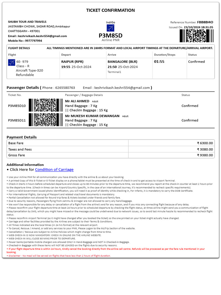 CASH RPR TO BLR | PDF | Airport | Aviation