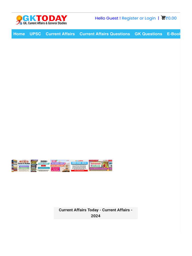 Current Affairs Overview for 2024 | PDF | China | World Politics