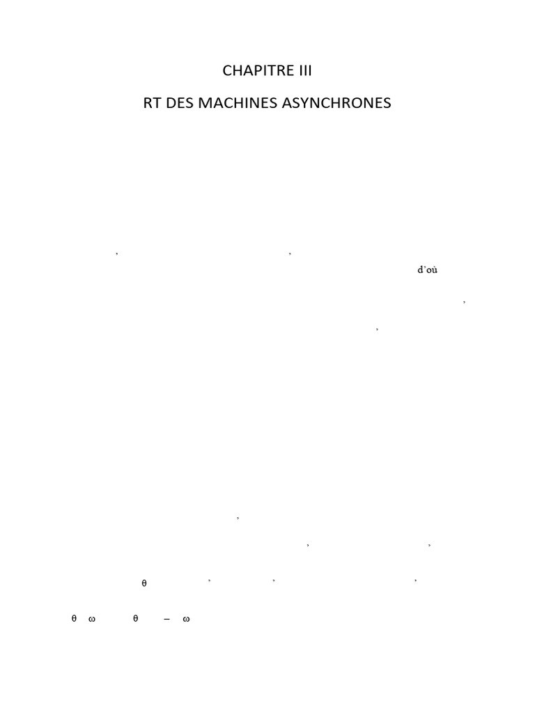 Machines Asynchrones : Fonctionnement et Équations | PDF ...
