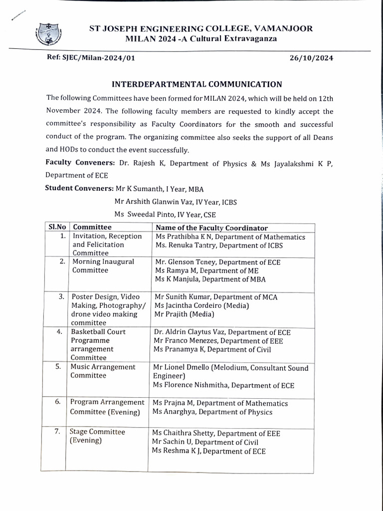 Committees for Milan 2024 Event | PDF | Science & Mathematics
