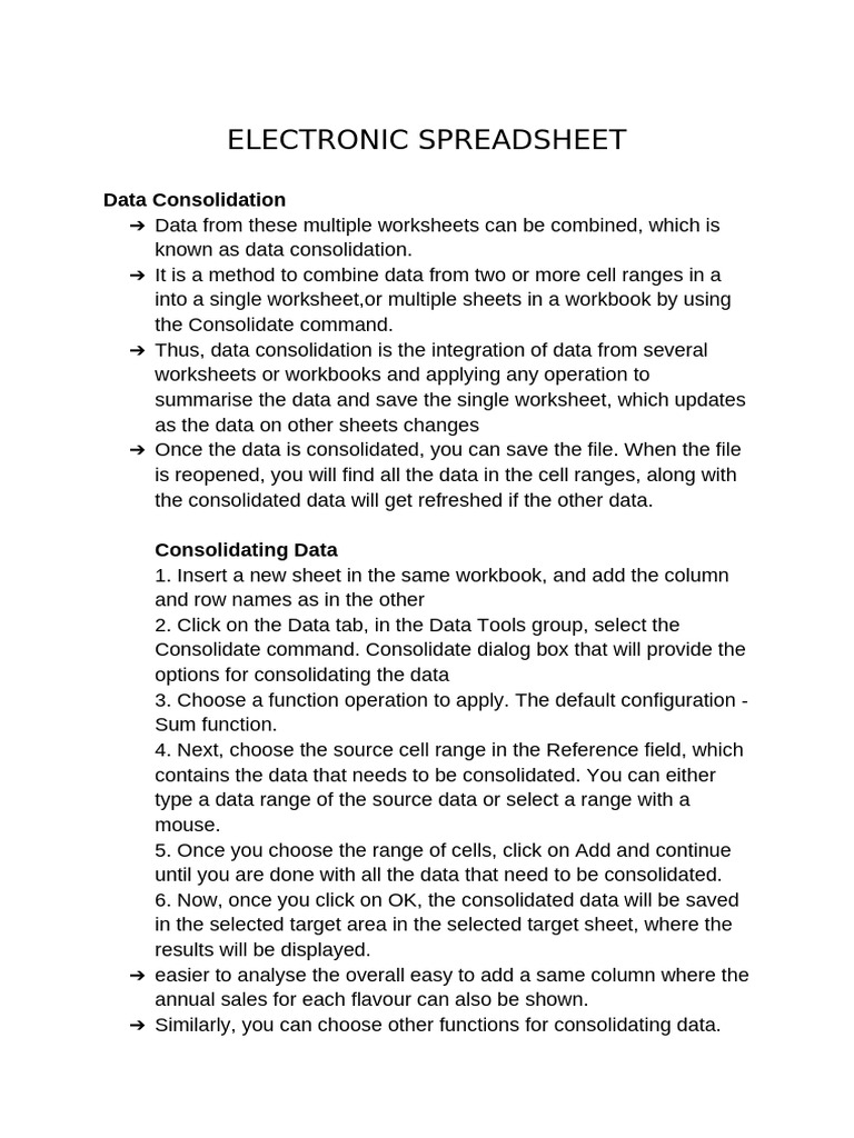 Electronic Spreadsheet | PDF | Microsoft Excel | Spreadsheet Electronic Spreadsheet | PDF | Microsoft Excel | Spreadsheet
