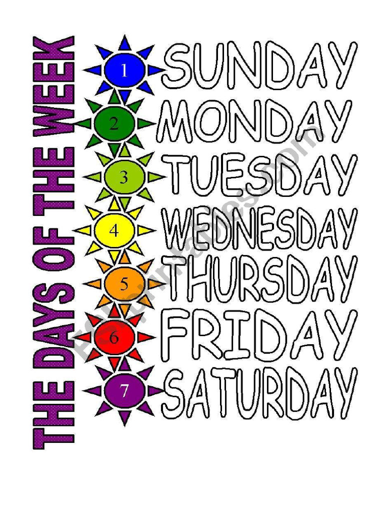 Days of The Wek To Colour | PDF