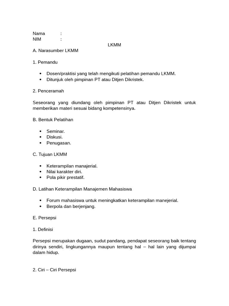 Nim - Nama Lengkap | PDF | Karier & Perkembangan