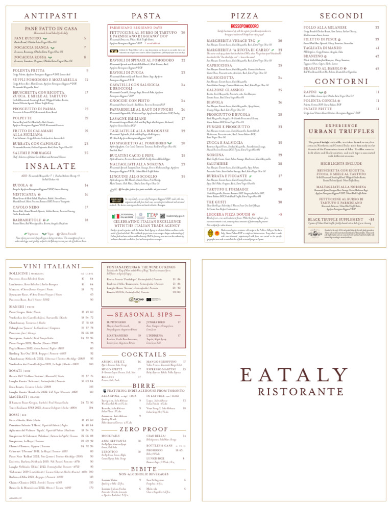 ESG EatalyRistorante Menu Main 2024.10.25 | PDF | Italian Cuisine | Foods