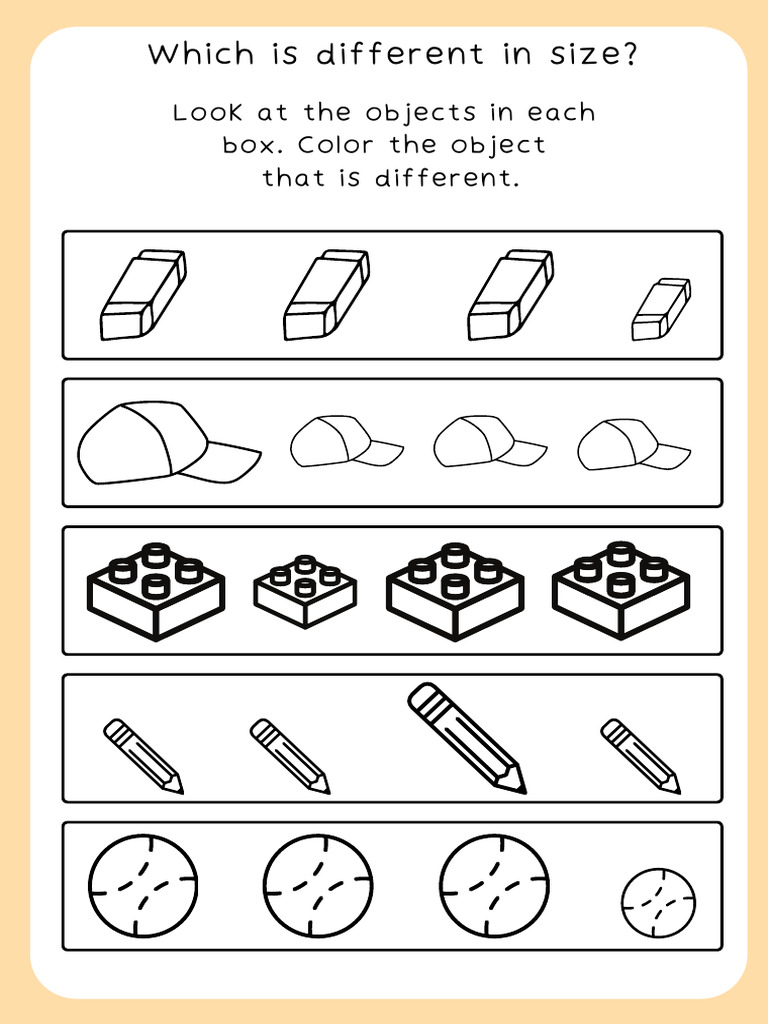 Which Is Different in Size | PDF