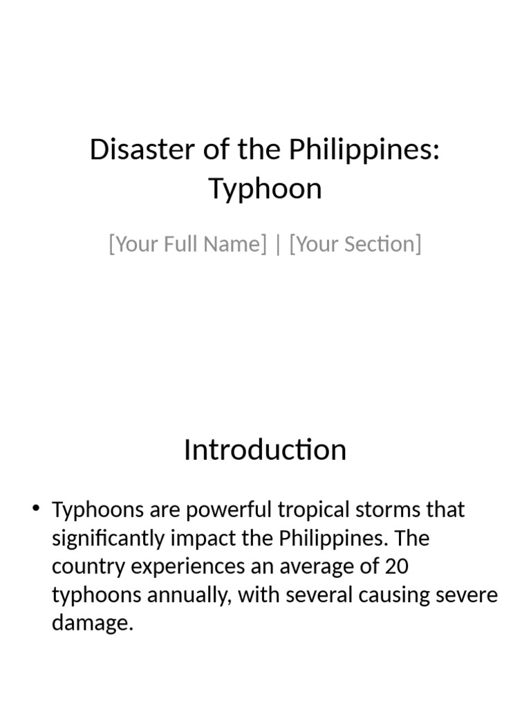 Disaster of The Philippines Typhoon | PDF