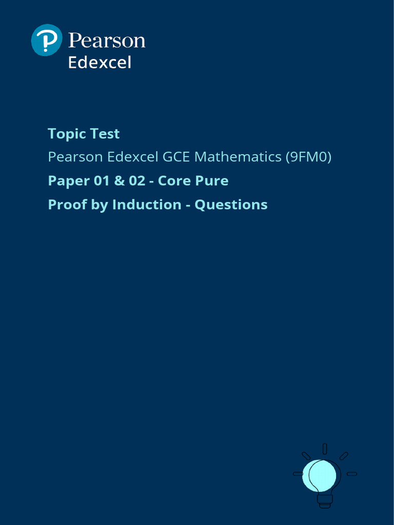9FM0 Topic Test - CP - 1 - Proof by Induction PDF | PDF | Mathematical ... 9FM0 Topic Test - CP - 1 - Proof by Induction PDF | PDF | Mathematical ...