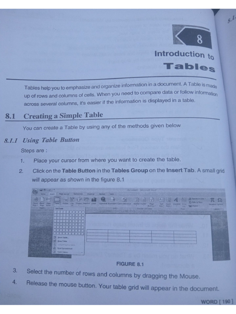 Introduction To Table.. | PDF