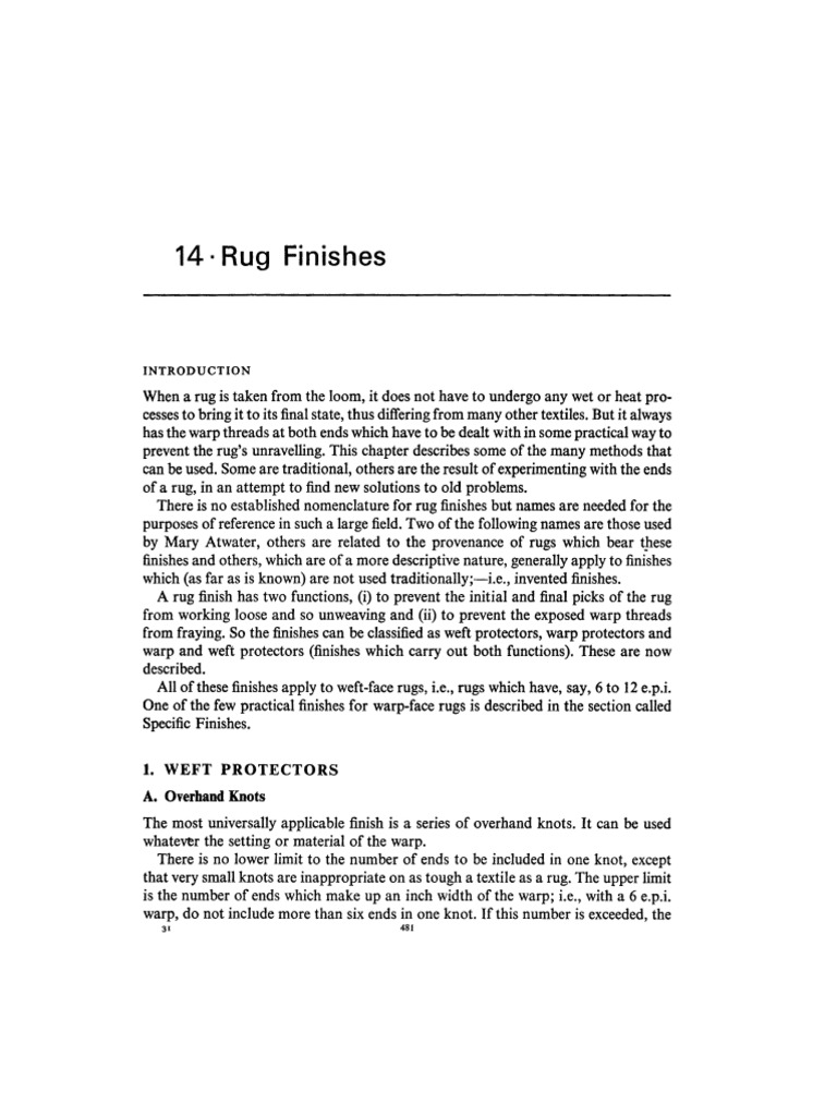 Rug Finishes-1 | PDF