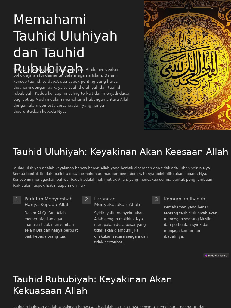 Memahami Tauhid Uluhiyah Dan Rububiyah | PDF | Filsafat | Pengembangan Diri