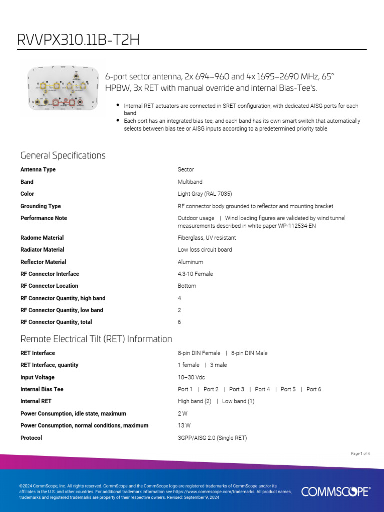 rvvpx310-11b-t2h-product-specifications | PDF | Antenna (Radio) | Information And Communications ...