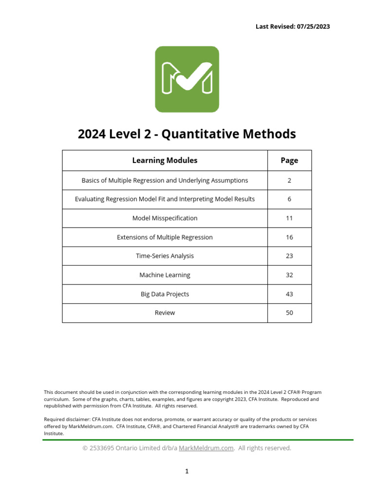 Quantative methods | PDF | Regression Analysis | Errors And Residuals