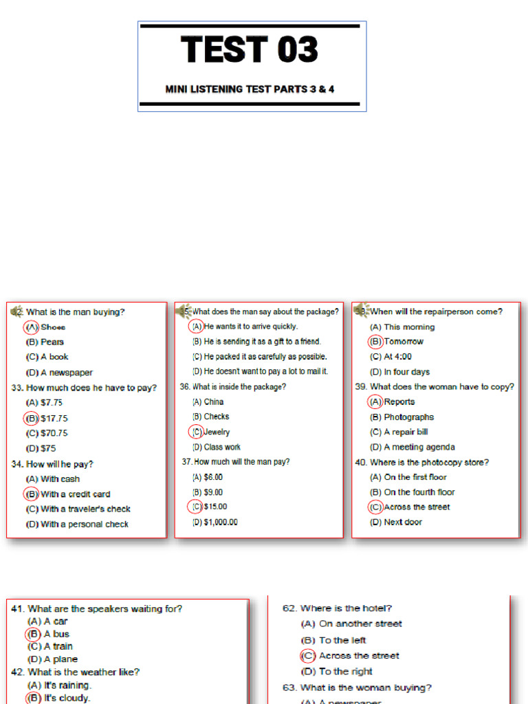 Part 3-Test 3-4 (B Sung) | PDF