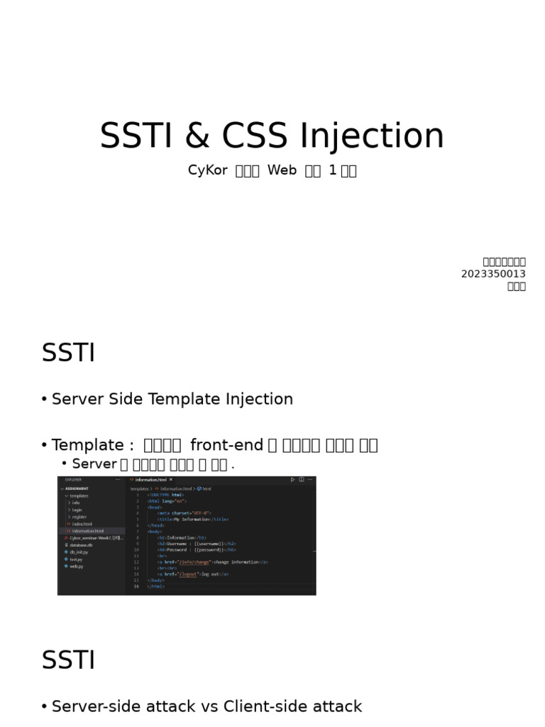 SSTI & CSS Injection | PDF