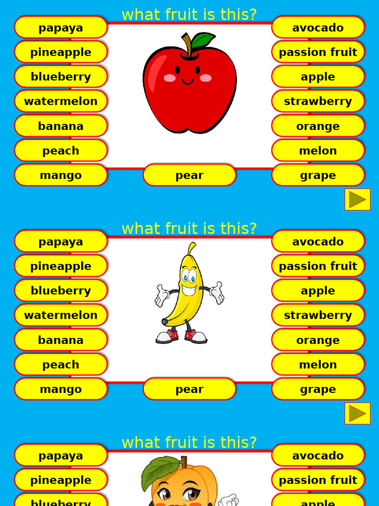 Fruit Identification Quiz List | PDF | Fruit | Avocado