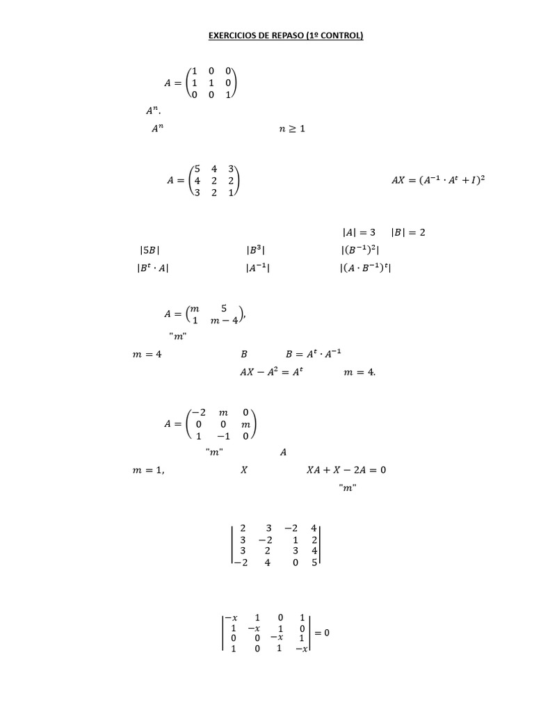 Exercicios de Repaso (1º Control) | PDF