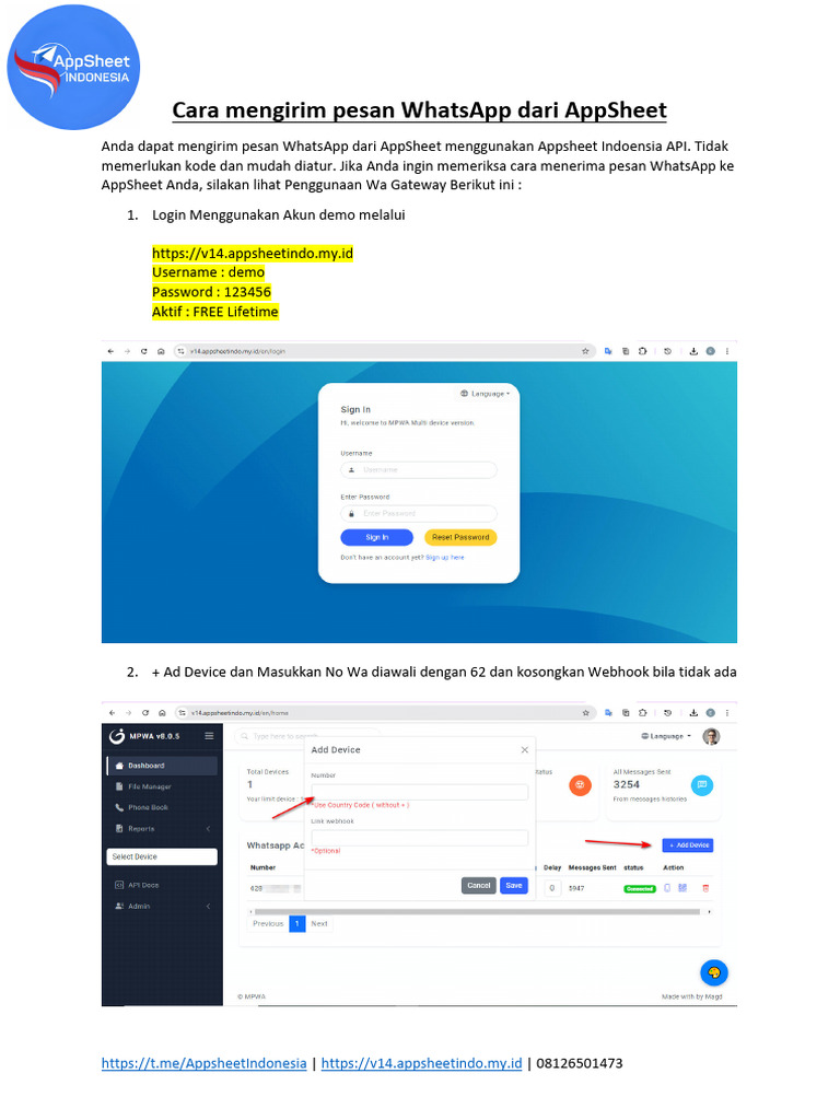 Cara Mengirim Pesan WhatsApp Dari AppSheet | PDF