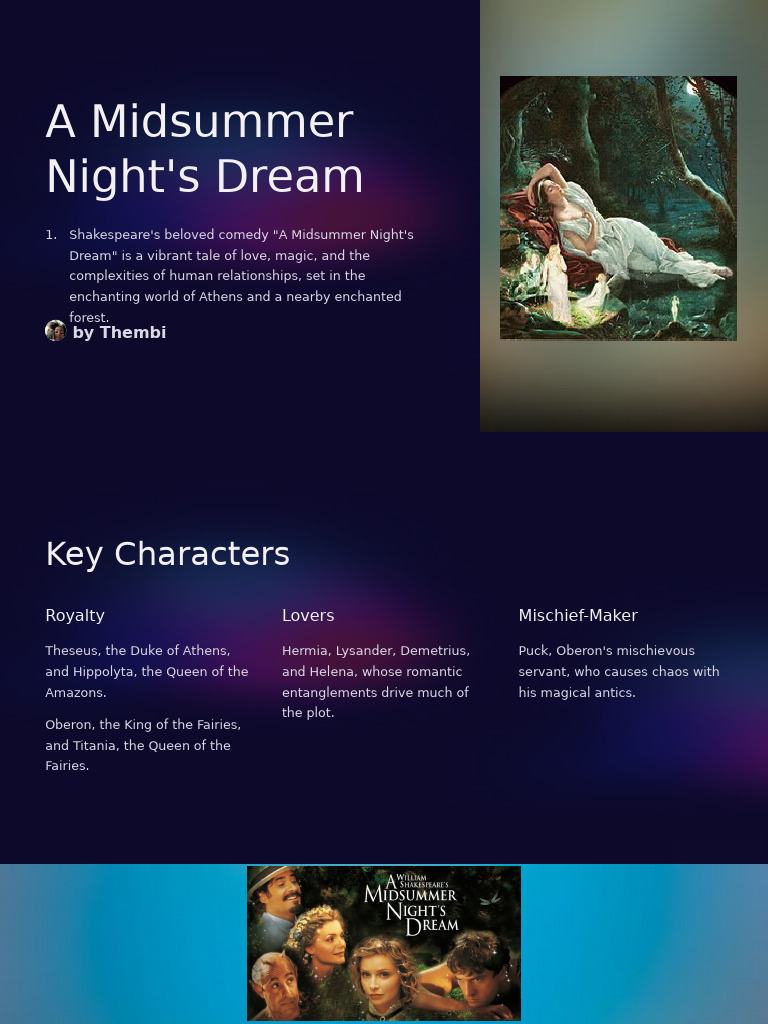 A Midsummer Night's Dream Guide | PDF | Classics
