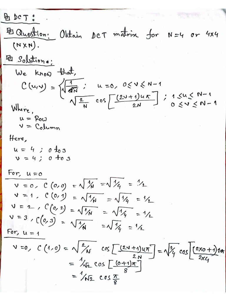 DCT Matrix | PDF