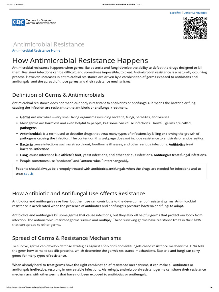 Understanding Antibiotic Resistance | PDF | Antimicrobial Resistance ...
