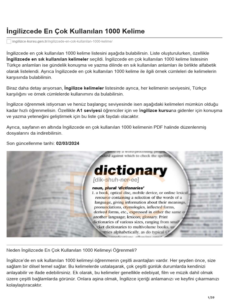 ingilizcede-en-cok-kullanilan-1000-kelime | PDF ingilizcede-en-cok-kullanilan-1000-kelime | PDF