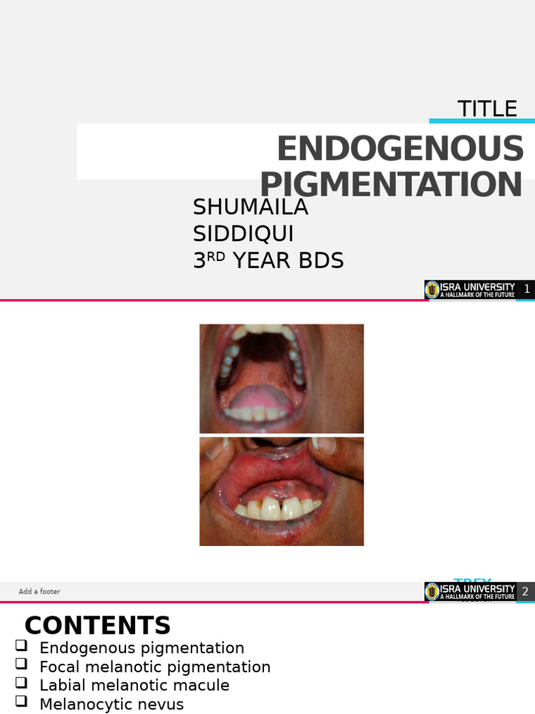 Endogenous Pigmentation | PDF | Medical Specialties | Diseases And ...