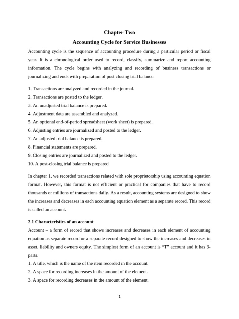 Chapter 2 Accounting Cycle | PDF | Debits And Credits | Accounting