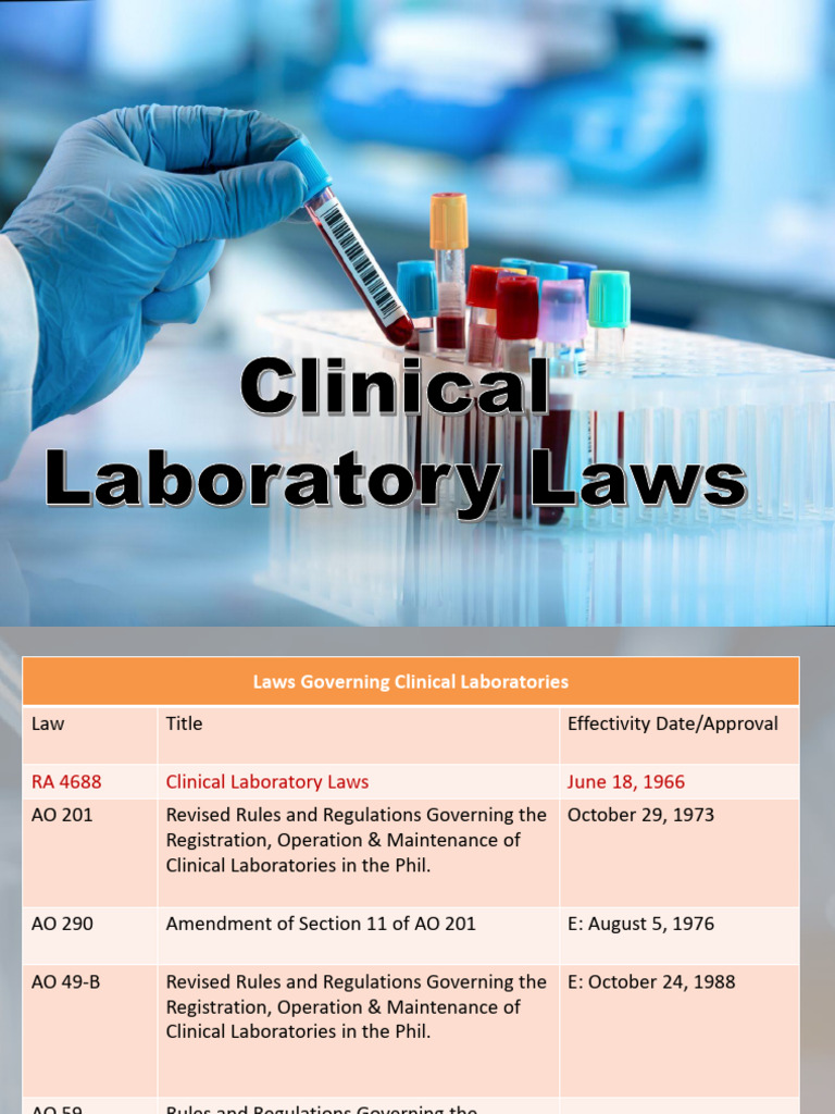 Clinical Laboratory Laws | PDF | Medical Laboratory | Sexually ...