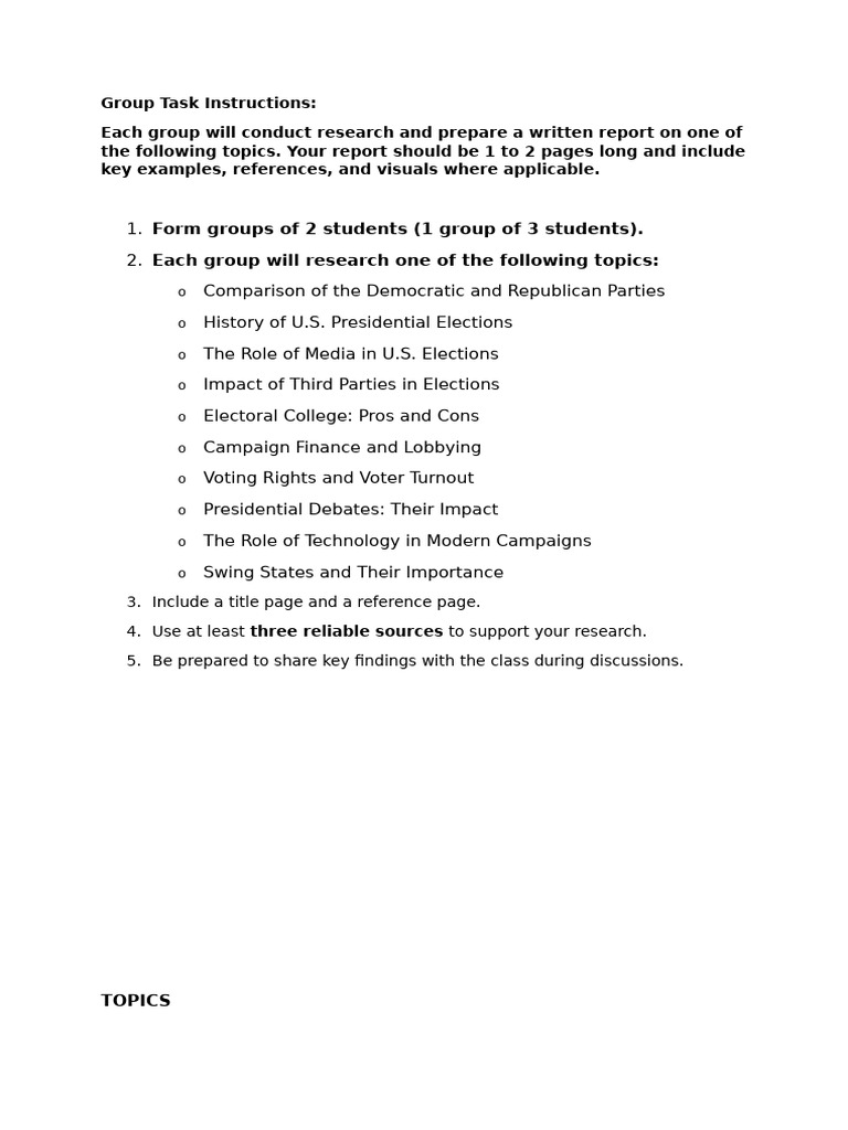 US Presidential Elections - Written Task | PDF | Elections | United ...