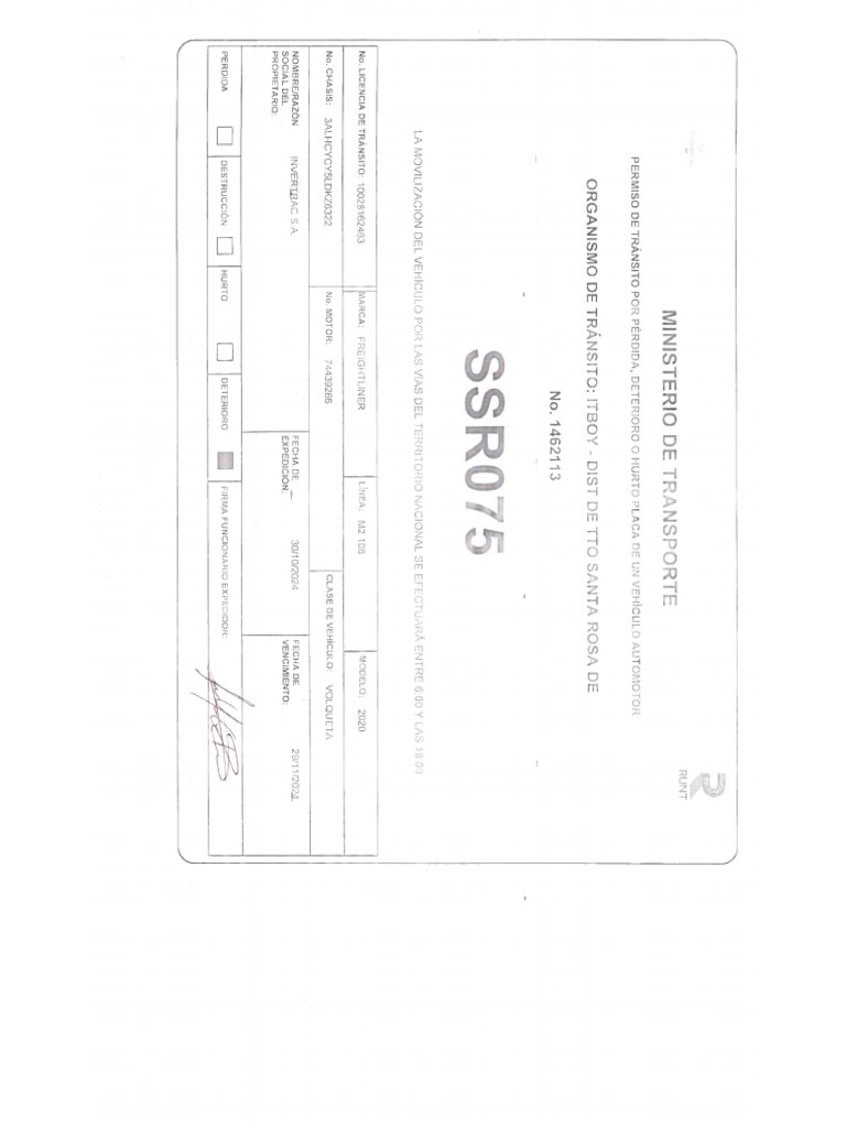 Transito Libre SSR 075 | PDF