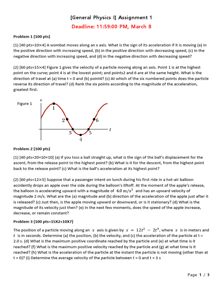 [GP1_2024_1st]Assignment_1 | PDF | Acceleration | Velocity