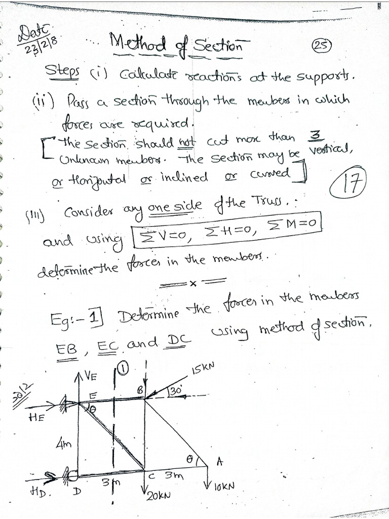 Problems on Method of Section | PDF