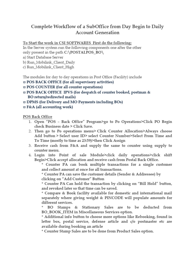 CSi Work Flow | PDF | Point Of Sale | Registered Mail
