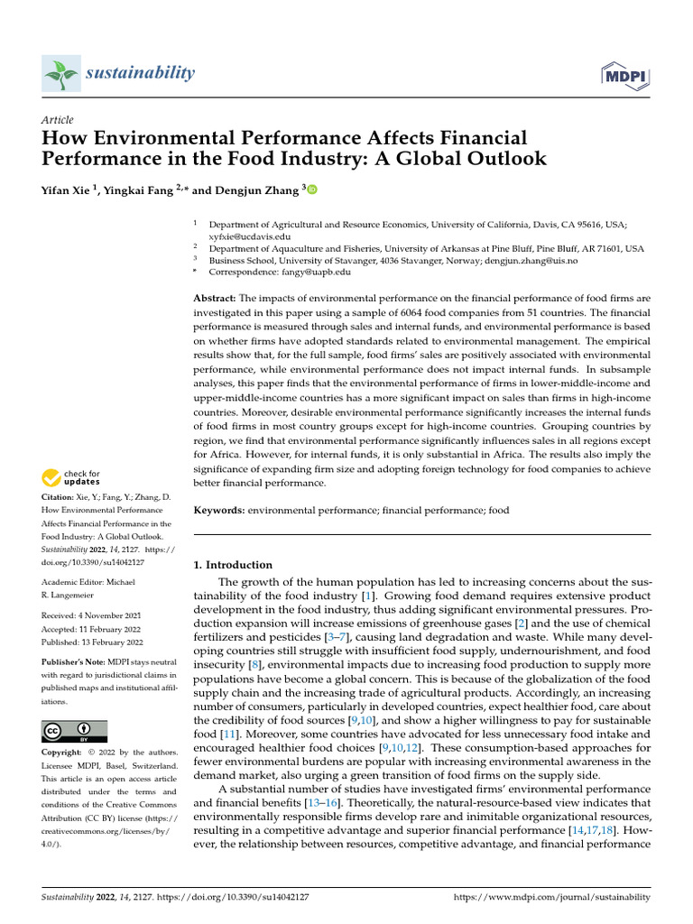 How Environmental Performance Affects Financial Pe | PDF ...