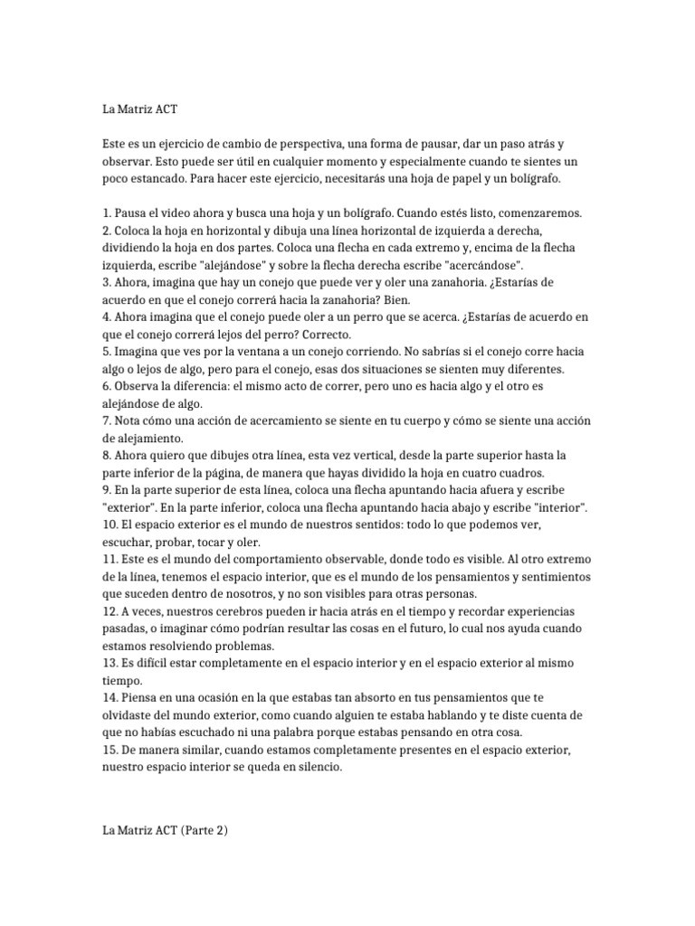 La Matriz ACT Completa | PDF