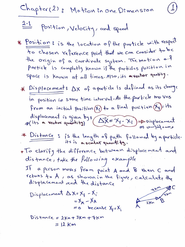 Motion in One Dimension | PDF